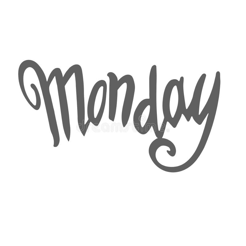 MONDAY Handwritten Inscription. One Line Drawing of Word Stock Vector ...
