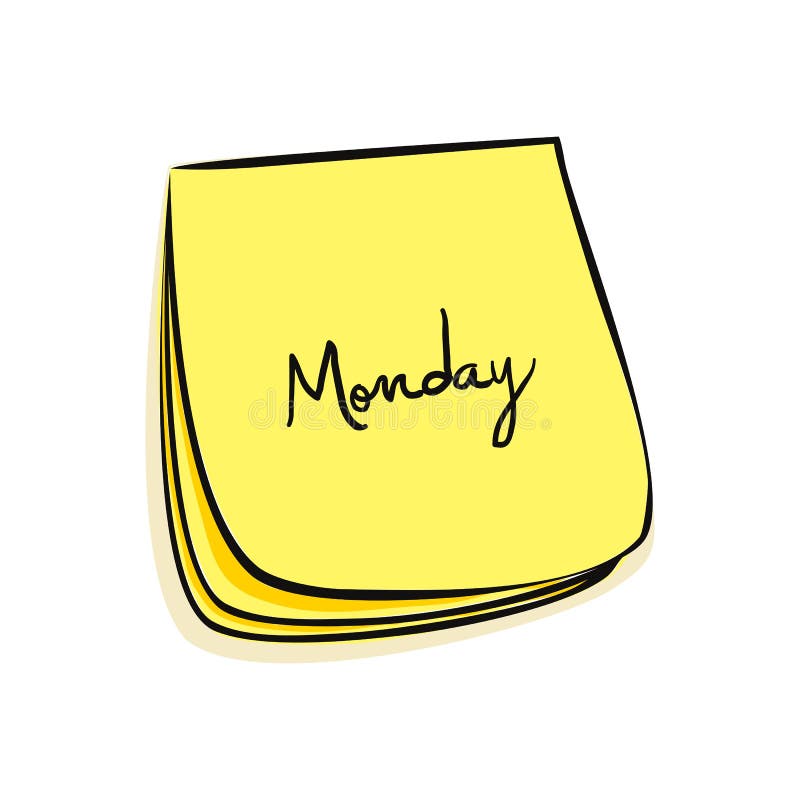 Monday Note stock vector. Illustration of weekly, gregorian - 7313544