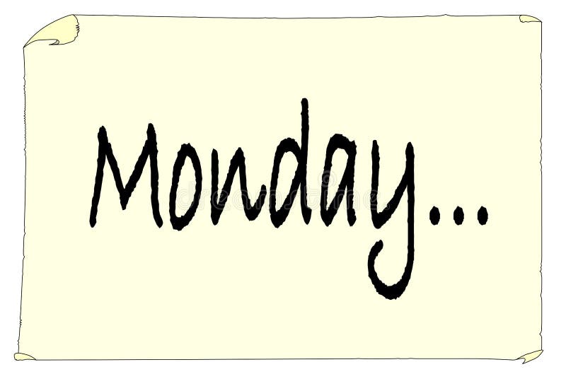 Monday Paper Message Sticker on a White Background Stock Vector ...