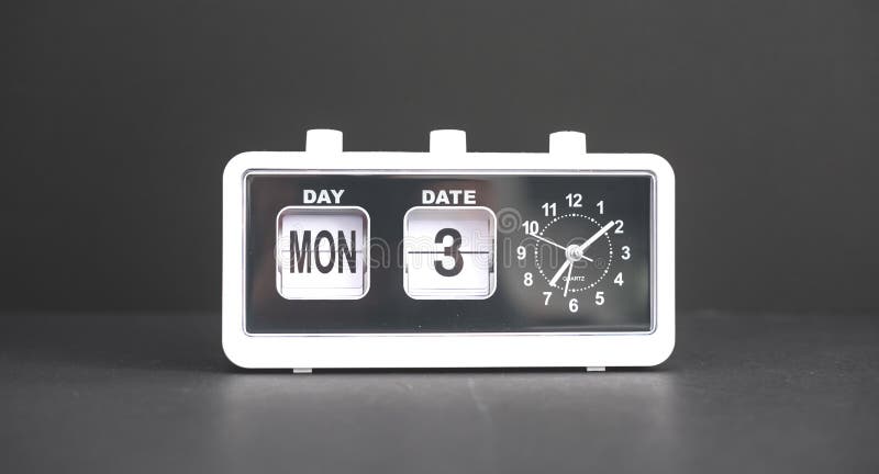 Monday the 3rd of the Month 7:10 am Stock Image - Image of design ...