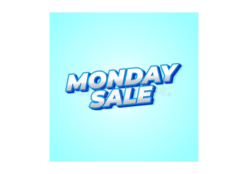 Monday Sale. Text Effect in 3D Style with Eye Catching Colors Stock ...