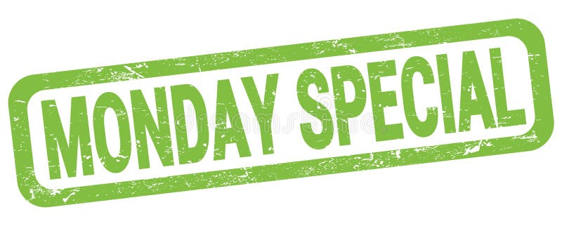 MONDAY SPECIAL Text Written on Green Rectangle Stamp Stock Illustration ...