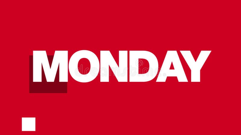 Monday Text Animation (HD Loop) Stock Footage - Video of schedule, time ...