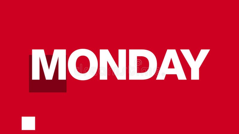 Monday Text Animation (HD Loop) Stock Footage - Video of schedule, time ...