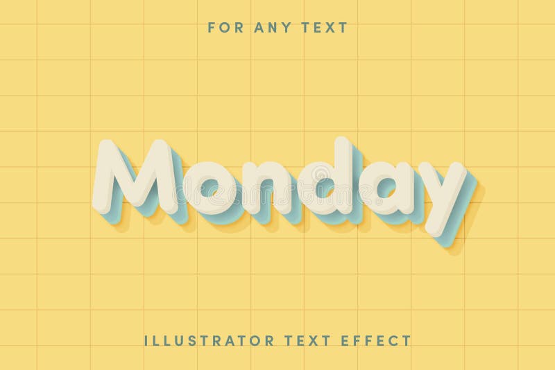 Monday Text Effect Template Editable Modern Design Stock Vector ...