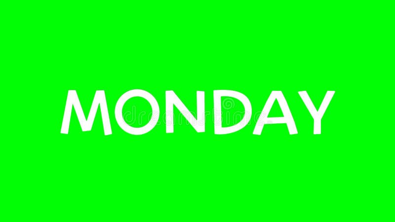 Monday Text Green Screen Animated Video Stock Footage - Video of plan ...