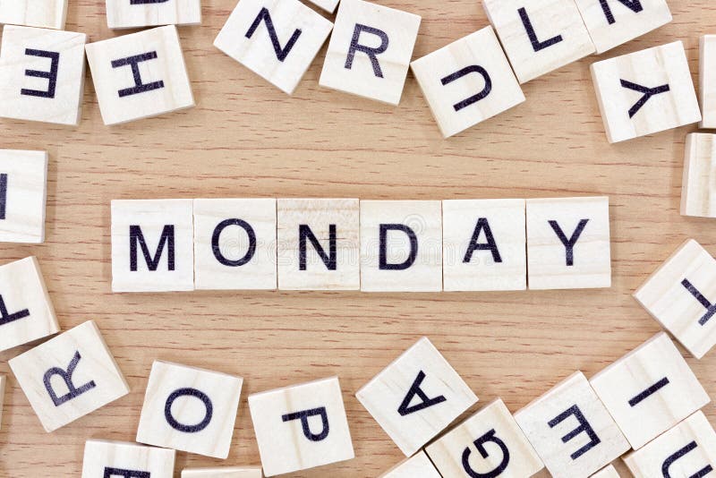 Monday Words with Wooden Blocks Stock Photo - Image of block, text ...