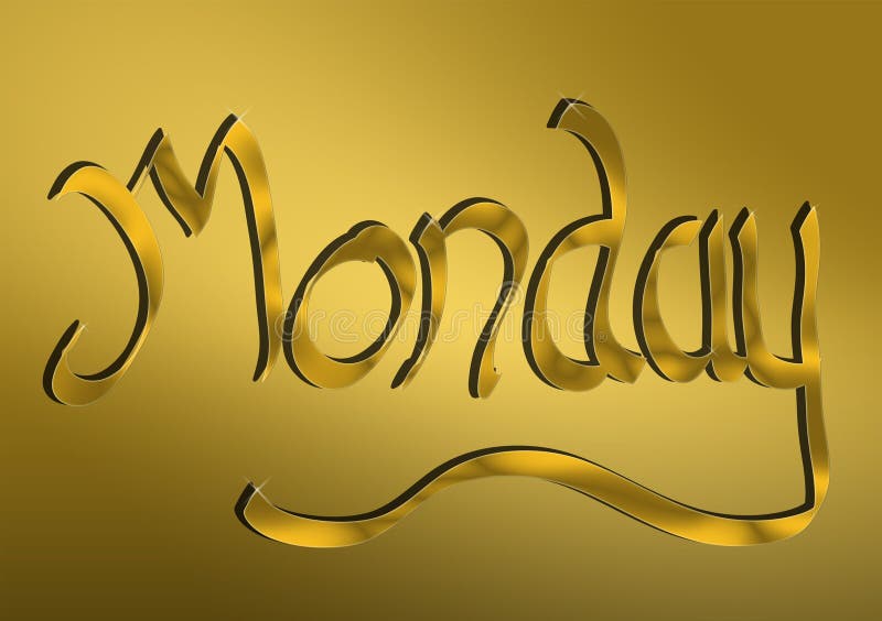 Monday Day of the Week Text Title Background Design Stock Illustration ...
