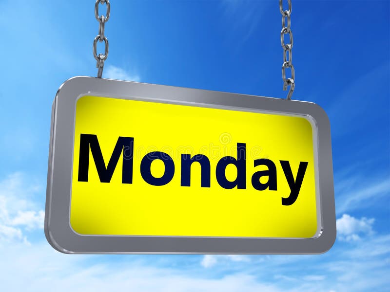 Monday on billboard stock illustration. Illustration of monday - 113227234