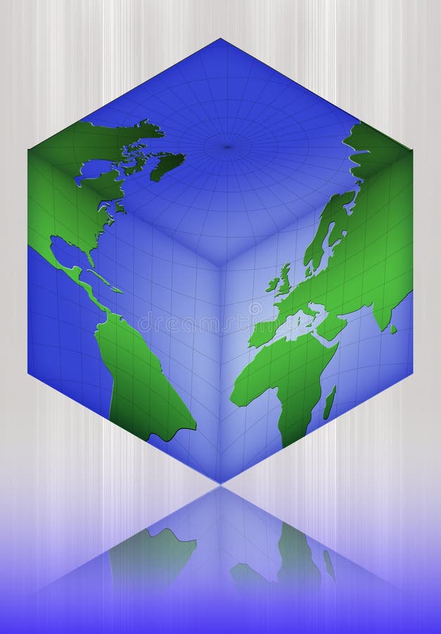Cube World, Carte, Globe Terrestre Illustration Stock - Illustration of ...