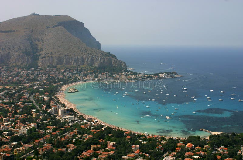 Mondello stock photo. Image of city, mountain, beach - 16399368