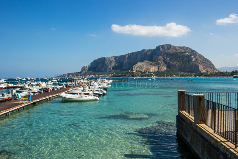 Mondello Bay Sicily Italy Europe Stock Photo - Image of shore, sunny ...