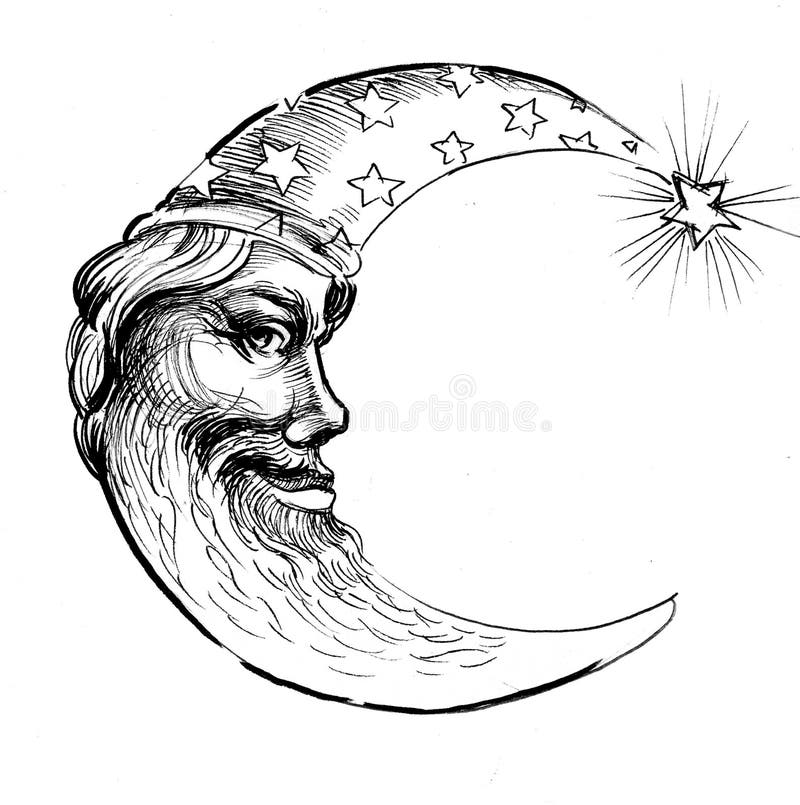Mond-Gesicht stock abbildung. Illustration von gesicht - 21676552