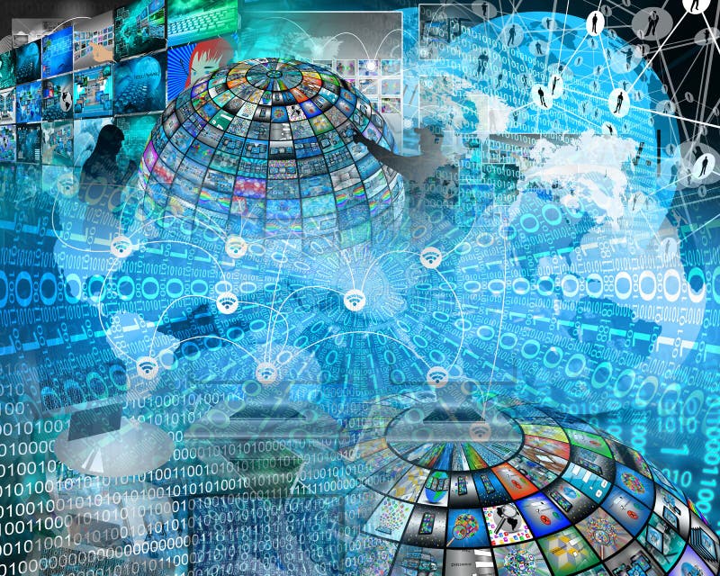 Mondo di Internet illustrazione di stock. Illustrazione di codice ...