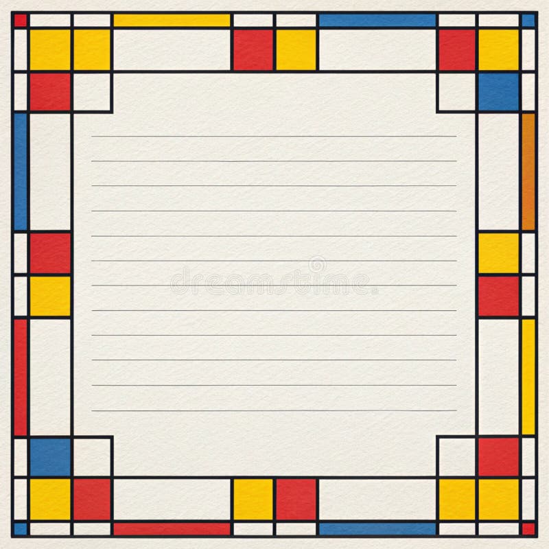 Mondrian Style Grid Border Paper Texture Abstract and Colorful Stock ...