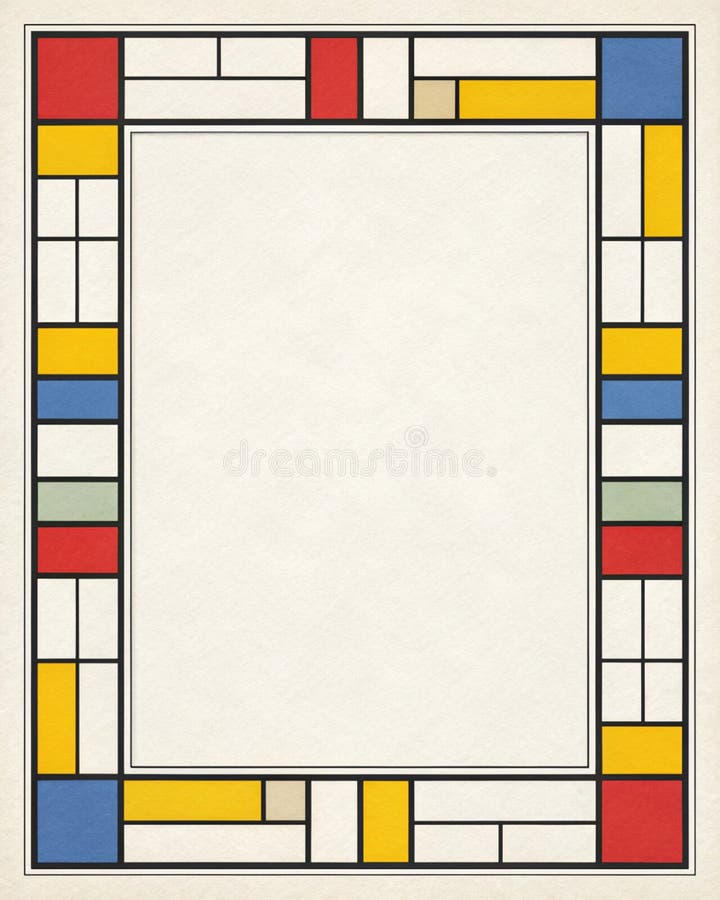 Mondrian Style Grid Border Paper Texture Abstract and Colorful Stock ...