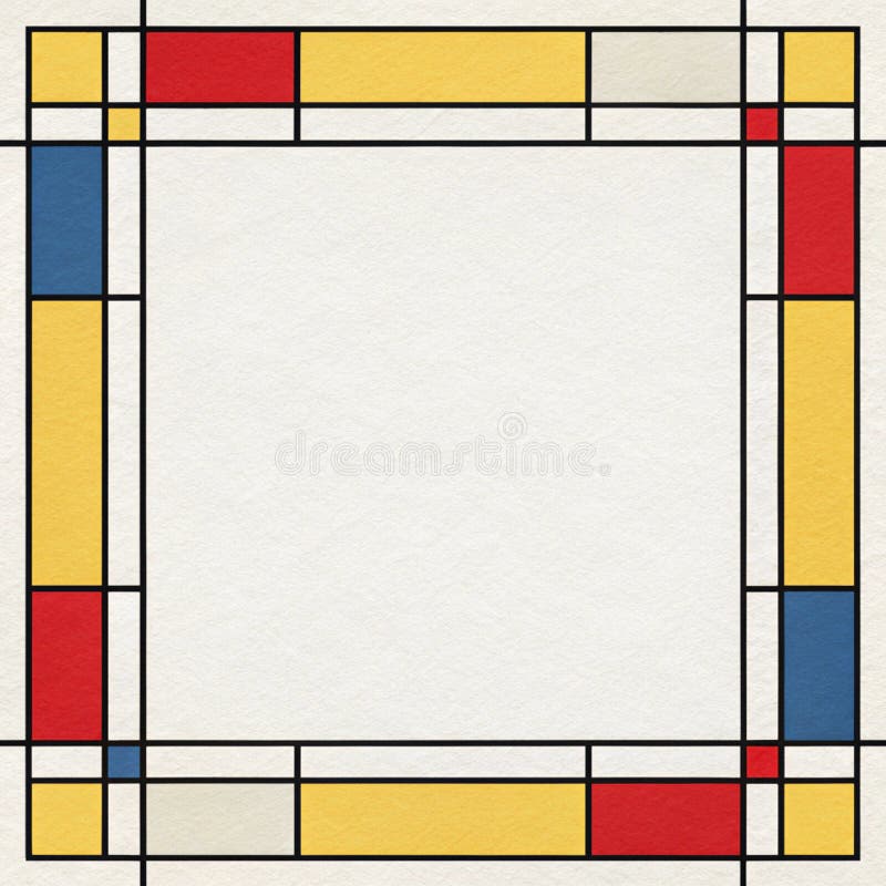 Mondrian Style Grid Border Paper Texture Abstract and Colorful Stock ...