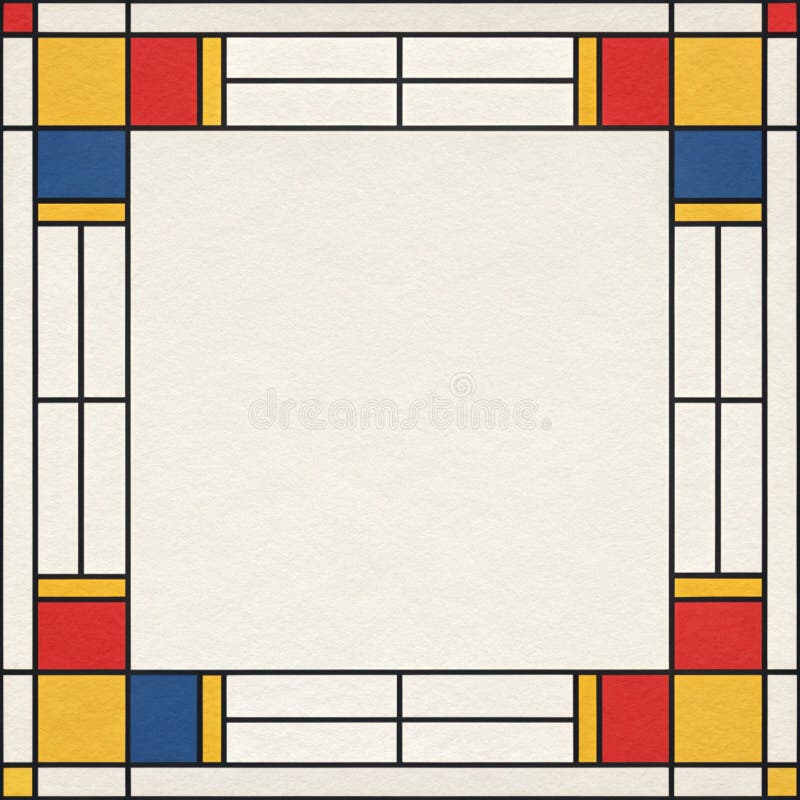 Mondrian Style Grid Border Paper Texture Abstract and Colorful Stock ...