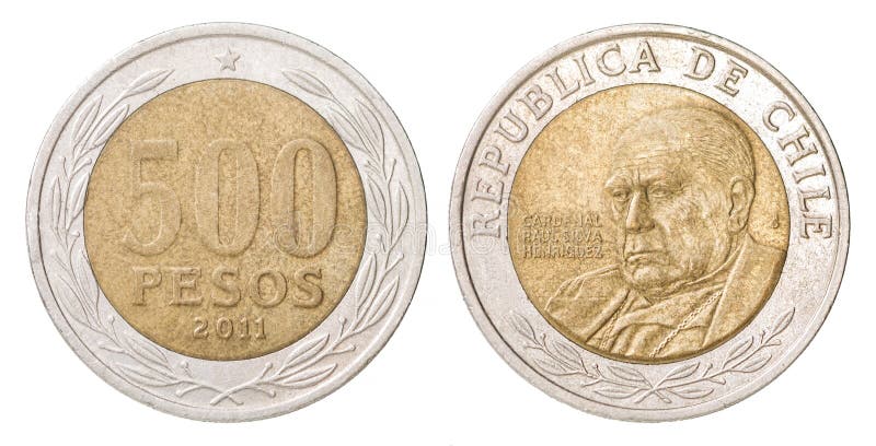 Moneda Chilena De 500 Pesos Foto de archivo - Imagen de descuento ...