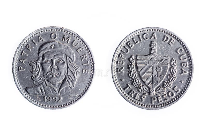 Moneda Cubana De Tres Pesos Foto de archivo - Imagen de cuba, héroe ...