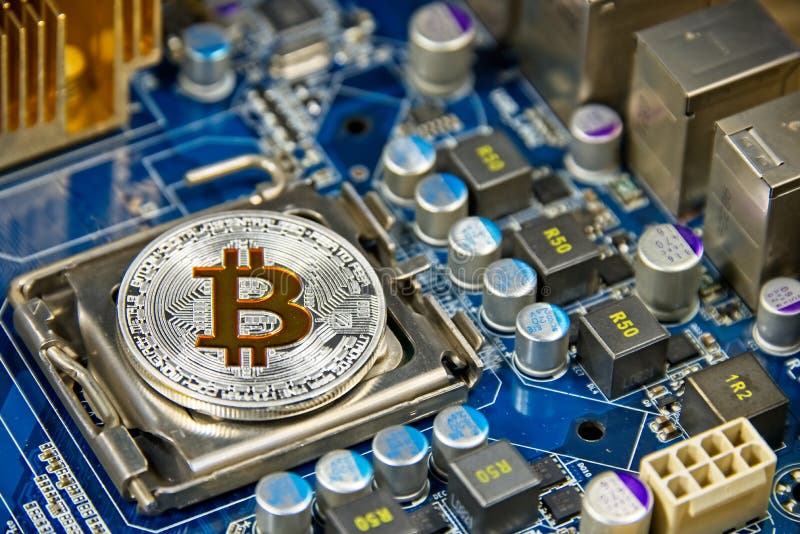 Moneda De BTC Bitcoin En Placa De Circuito Imagen de archivo - Imagen ...