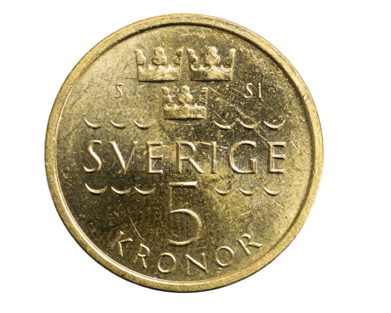 Diez Monedas De Corona Sueca Aisladas De Fondo Blanco Foto de archivo ...