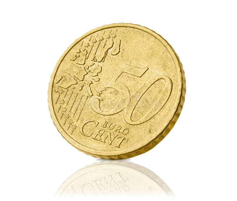 Moneda De Cincuenta Céntimos Aislada De Fondo Blanco Foto de archivo ...