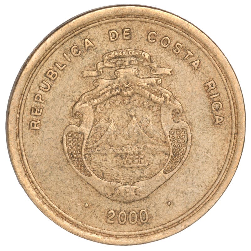 Moneda Costa Rica imagen de archivo. Imagen de aislado - 65867177