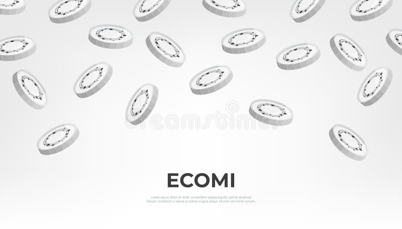 Moneda De Eomi Que Cae Del Cielo. Fondo De Banner De Concepto De ...