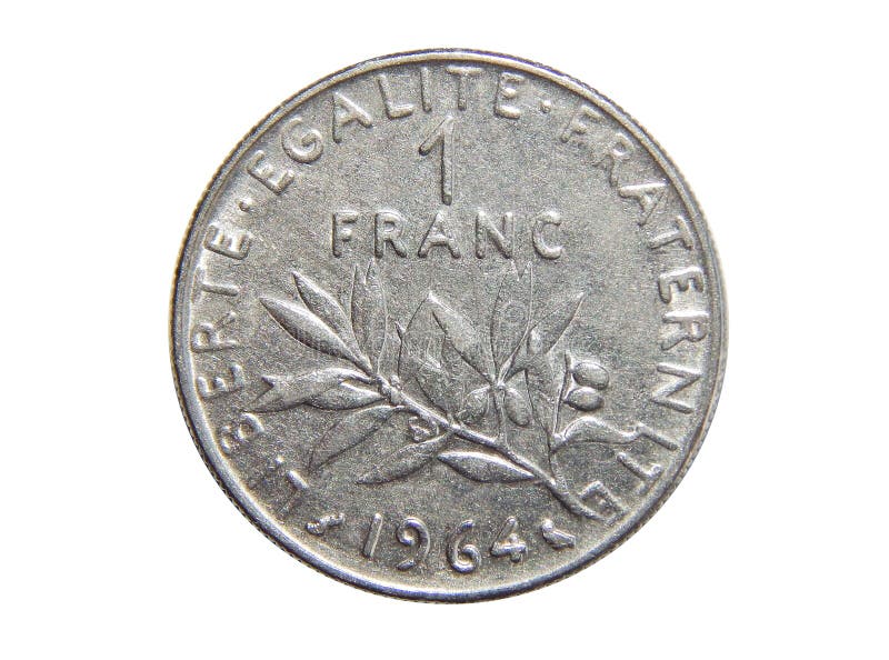 Moneda De Francia 1 Franco 1964 Foto de archivo - Imagen de divisa ...