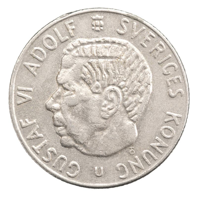Moneda de la corona sueca foto de archivo. Imagen de redondo - 127997450