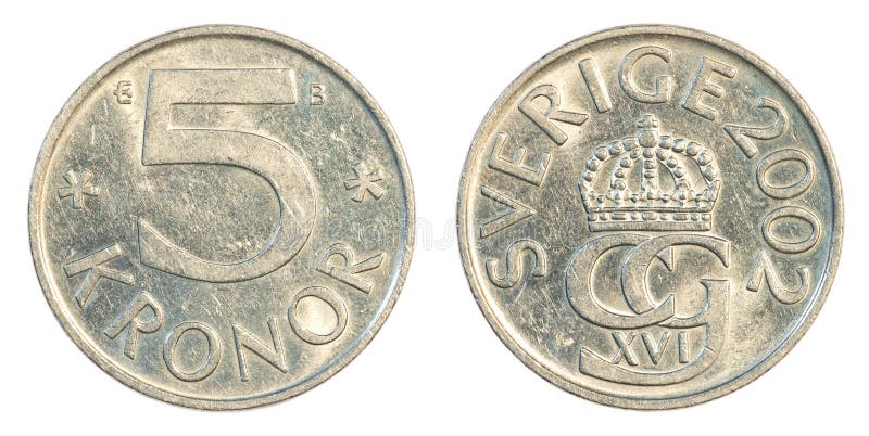 Moneda De La Corona Sueca 5 Imagen de archivo - Imagen de viejo ...
