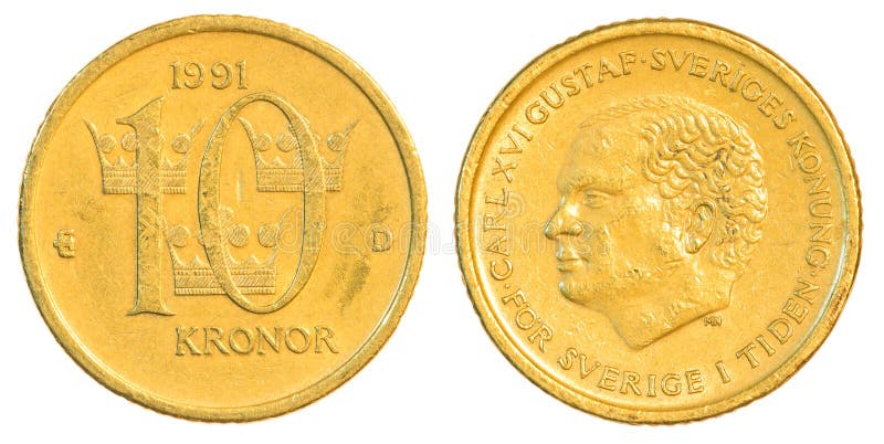 Una Moneda De La Corona Sueca Foto de archivo - Imagen de antigüedad ...