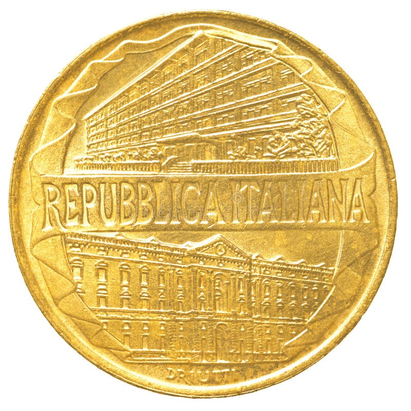 Moneda De 500 Liras Italianas De 1987 Aislada En Negro Imagen de ...