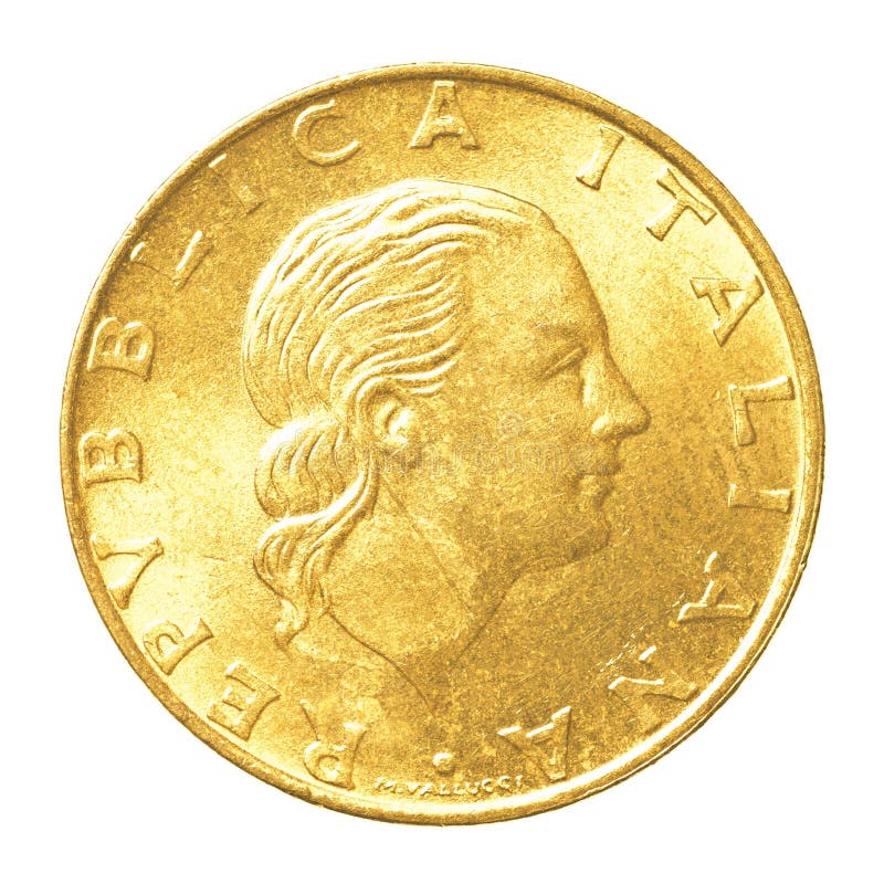 Moneda De La Lira Italiana 200 Imagen de archivo - Imagen de negocios ...