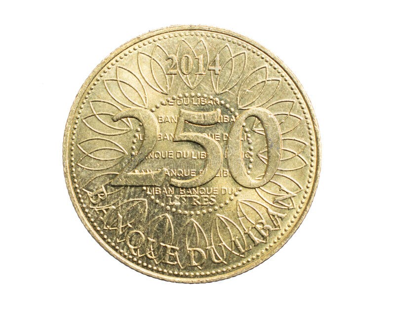 Moneda De 250 Libras Libanesas Sobre Fondo Blanco Aislado Imagen de ...