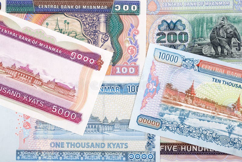 Moneda De Myanmar Kyat Como Fondo Imagen de archivo - Imagen de papel ...