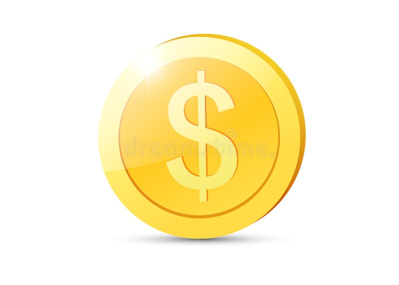 Moneda de oro realista ilustración del vector. Ilustración de mosca ...