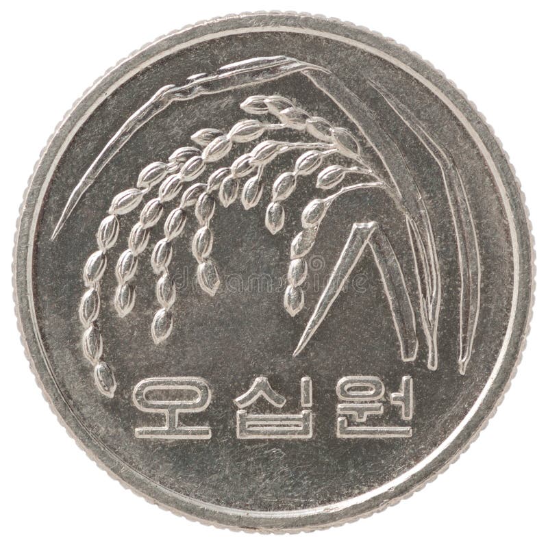 Moneda Coreana Esparcida Por Un Suelo Verde Imagen de archivo - Imagen ...