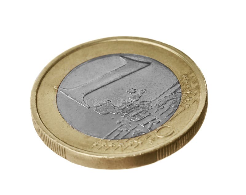 Moneda De Un Euro Brillante Aislada En Blanco Imagen de archivo ...