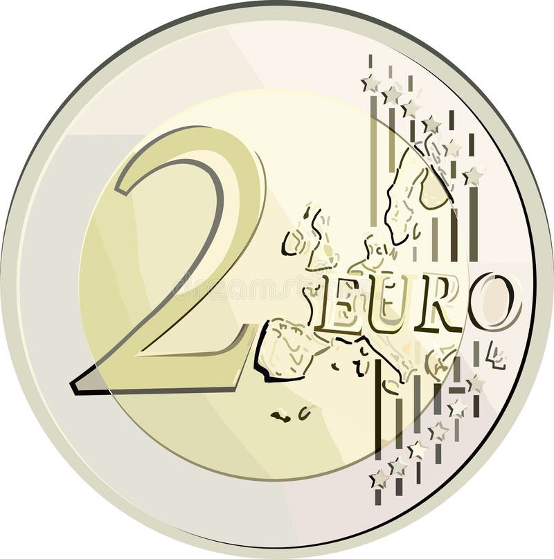 Moneda euro del vector 1. ilustración del vector. Ilustración de euro ...