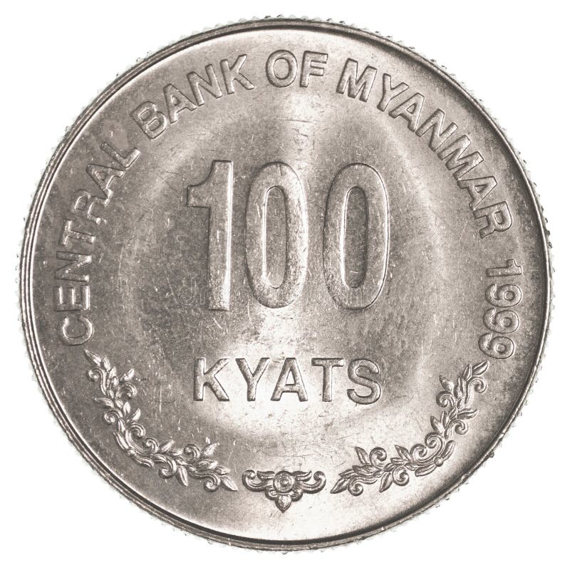 Moneda Del Kyat De Myanmar De 100 Birmanos Imagen de archivo - Imagen ...