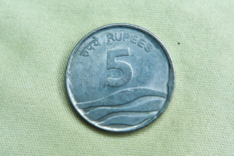 Moneda India Imagen De 5 Rupias Imagen de archivo - Imagen de comercio ...