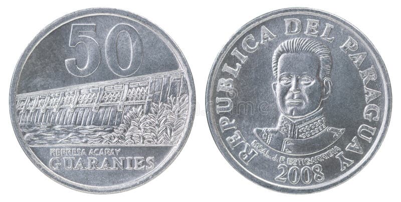 Moneda Paraguay Guarani imagen de archivo. Imagen de aislado - 135298621