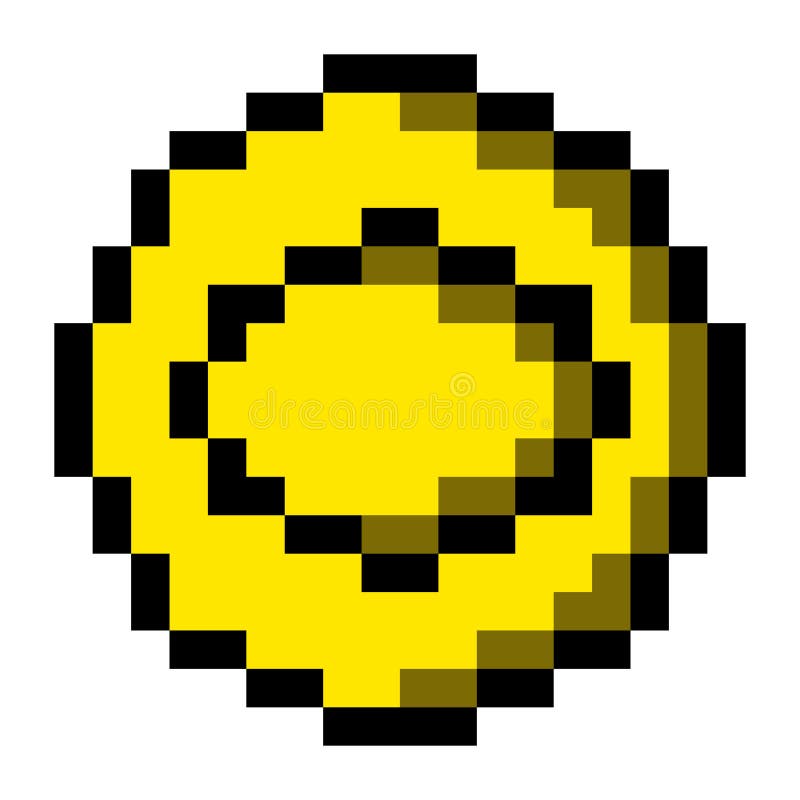 Moneda pixeled aislada ilustración del vector. Ilustración de pixel ...