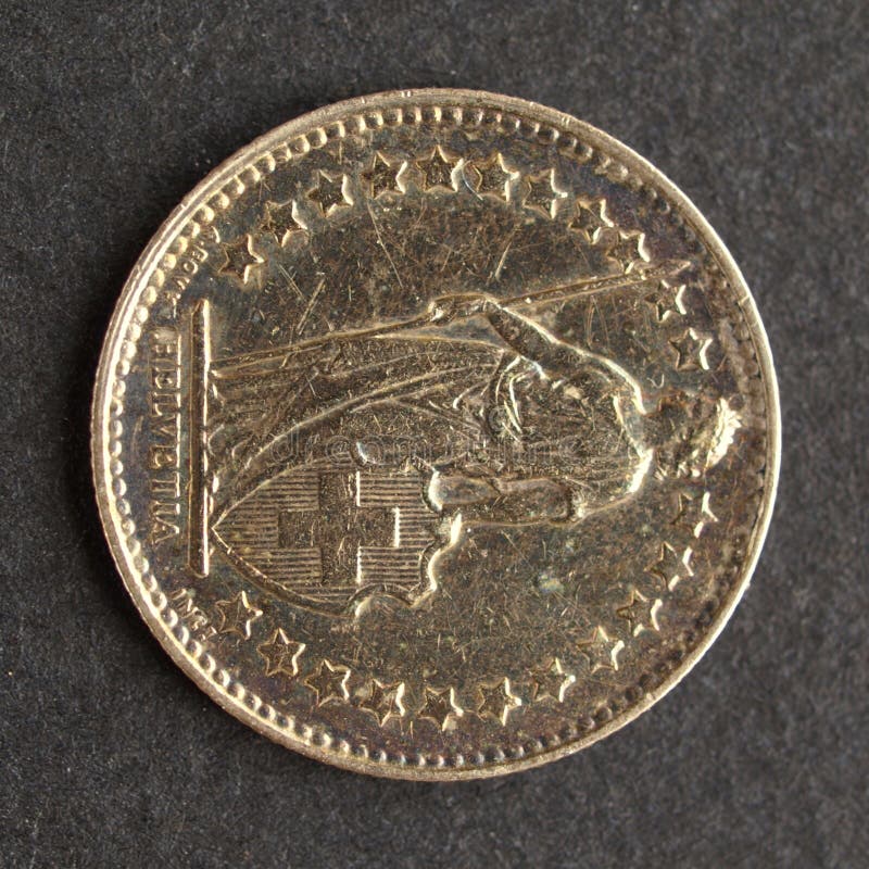 Moneda suiza foto de archivo. Imagen de franco, vendimia - 9105118