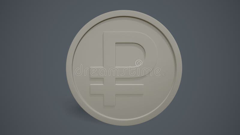 Monedas Con El Símbolo De La Moneda Del Rublo Ruso 3drendering Stock de ...