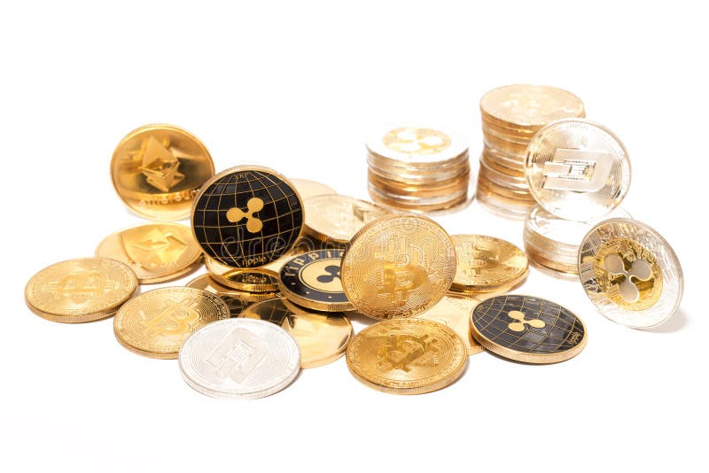 Monedas Crypto Brillantes De La Moneda Foto de archivo editorial ...