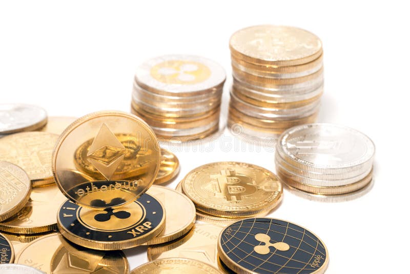 Monedas Crypto Brillantes De La Moneda Fotografía editorial - Imagen de ...