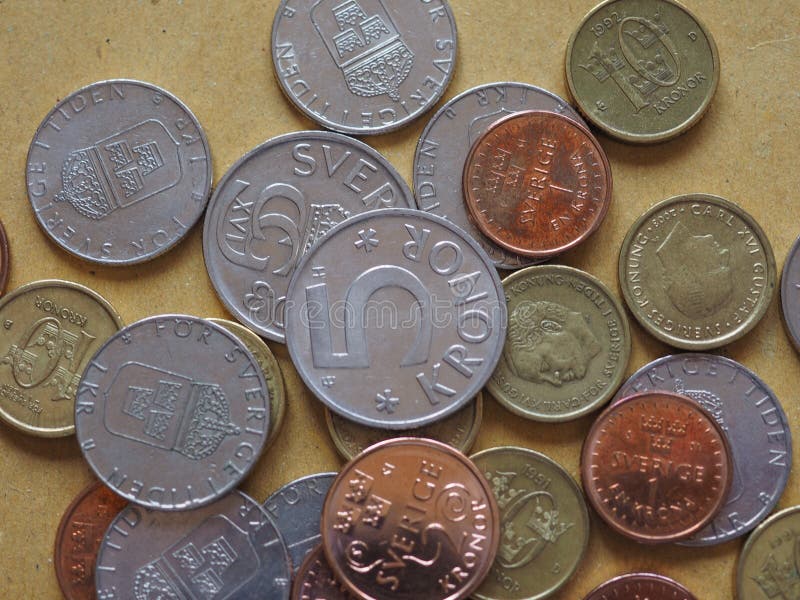 Monedas De La Corona Sueca, Suecia Foto de archivo - Imagen de gane ...